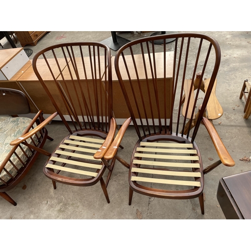 A PAIR OF ERCOL RETRO WINDSOR CHAIRS - MODEL 478