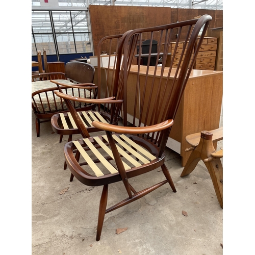A PAIR OF ERCOL RETRO WINDSOR CHAIRS - MODEL 478