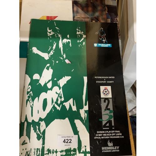 FIVE STOCKPORT COUNTY BOOKLETS TO INCLUDE TWO PROGRAMMES