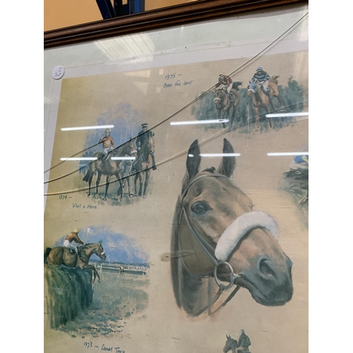 A LIMITED EDITION, 671/850, RED RUM TRIBUTE, SIGNED BY JOCKEYS, BRIAN ...