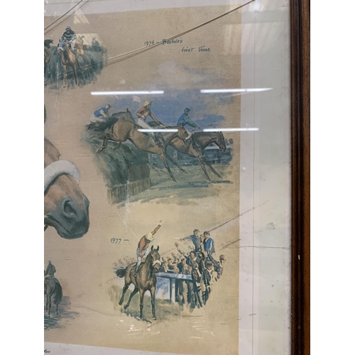 A LIMITED EDITION, 671/850, RED RUM TRIBUTE, SIGNED BY JOCKEYS, BRIAN ...