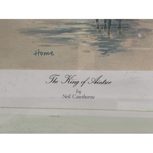 A LIMITED EDITION, 671/850, RED RUM TRIBUTE, SIGNED BY JOCKEYS, BRIAN ...