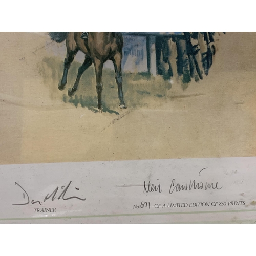 A LIMITED EDITION, 671/850, RED RUM TRIBUTE, SIGNED BY JOCKEYS, BRIAN ...