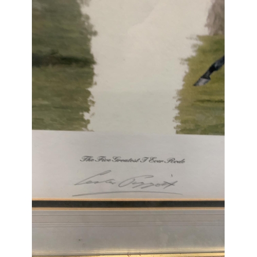 A LIMITED EDITION 563/750, PENCIL SIGNED BY LESTER PIGGOTT, PRINT 'THE ...