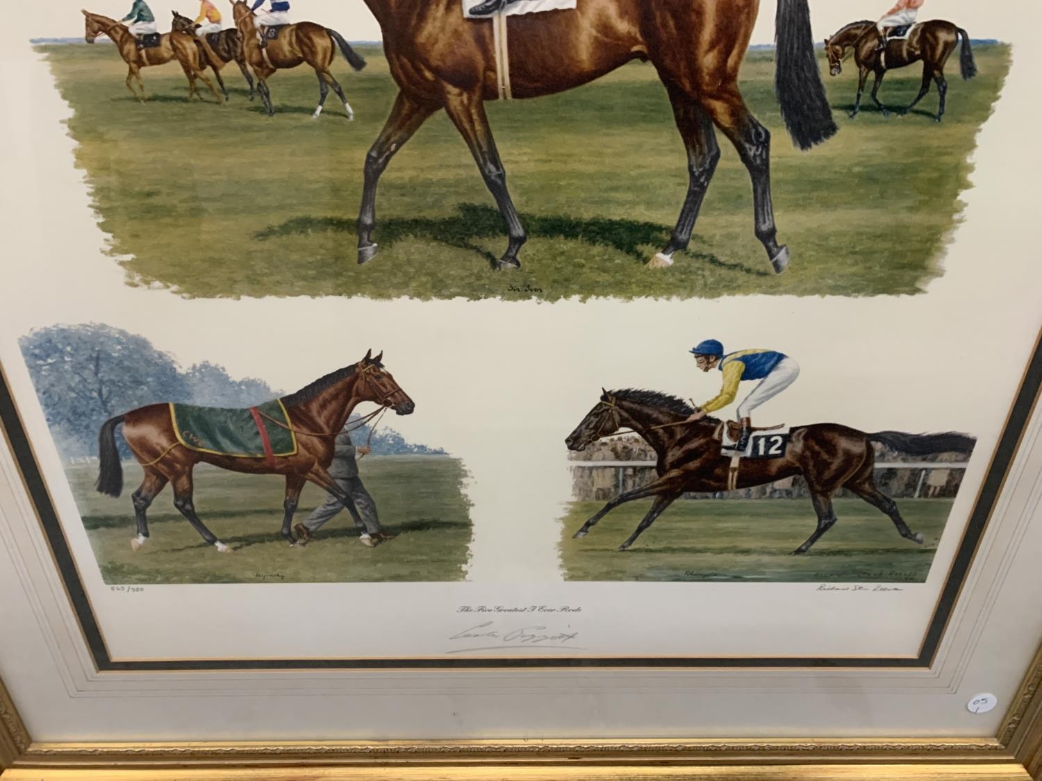 A LIMITED EDITION 563/750, PENCIL SIGNED BY LESTER PIGGOTT, PRINT 'THE ...