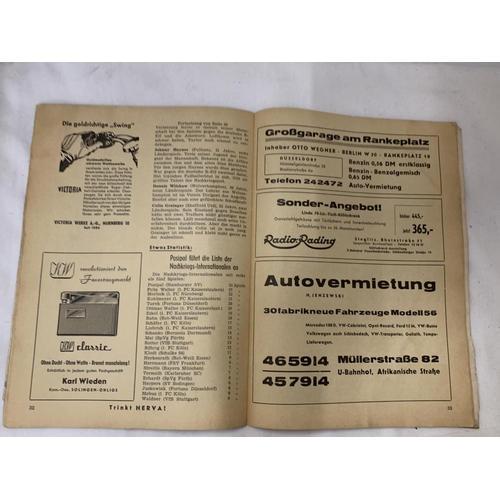 A 1956 GERMANY V ENGLAND PROGRAMME, PLAYED IN GERMANY