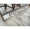 A LARGE VINTAGE WOODEN 'PORTERS' SIGN