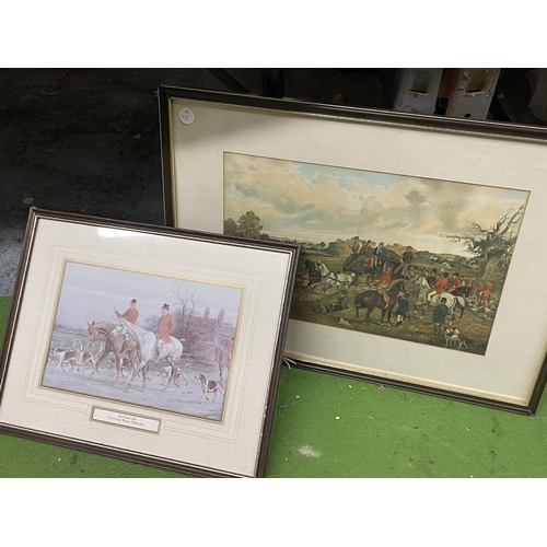 FIVE FRAMED HUNTING PRINT SCENES