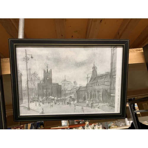 TWO L S LOWRY PENCIL PRINTS, 'VIEW FROM A WINDOW OF THE ROYAL TECHNICAL ...