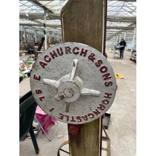A VINTAGE WAGON LOADING SACK TRUCK