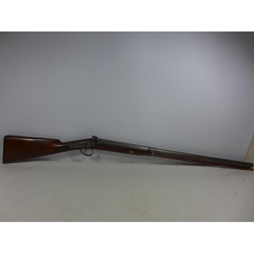 A MID 19TH CENTURY PERCUSSION CAP 10 BORE SHOTGUN, 78CM BARREL, THE ...
