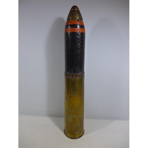 A WORLD WAR I INERT 18LB SHRAPNEL SHELL, HEIGHT 57CM