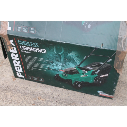 FERREX BATTERY MOWER IN WORKING ORDER NO VAT