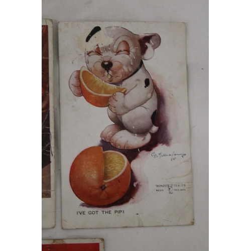 FOUR BONZO THE DOG POSTCARDS