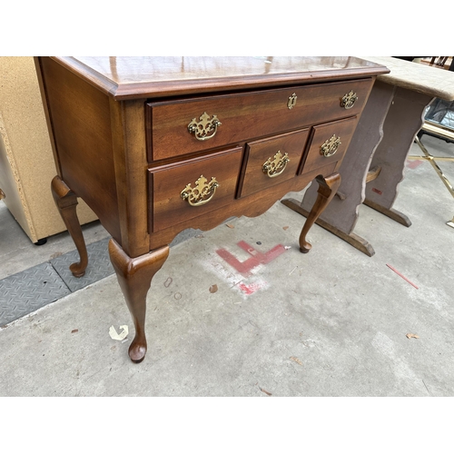 A 19TH CENTURY STYLE MAHOGANY LOWBOY AND CABRIOLE LEGS, ENCLOSING FOUR ...
