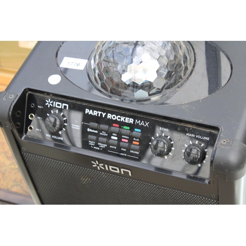 AN ION PARTY ROCKER MAX SPEAKER AND DISCO LIGHT
