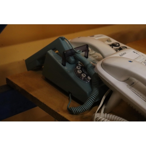 TWO RETRO PHONES PLUS TWO B. T. BIG BUTTON PHONES