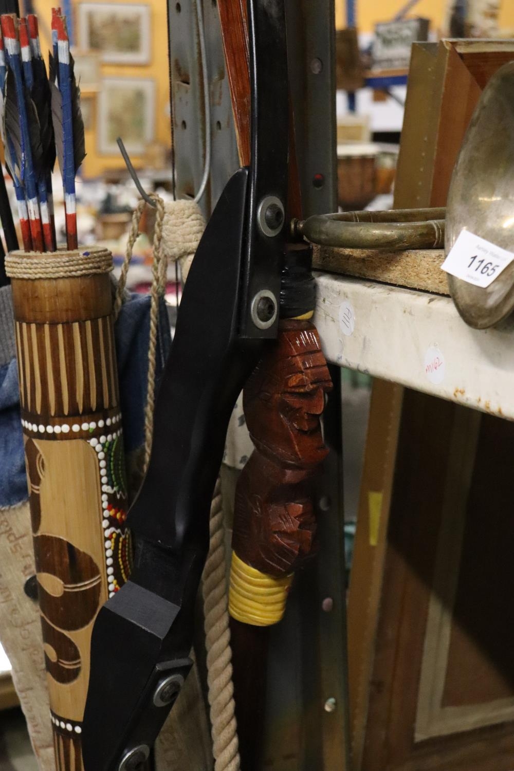 TWO BOWS AND TWO QUIVERS WITH ARROWS