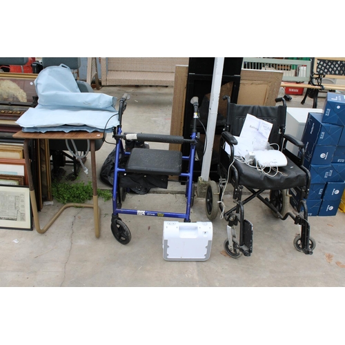AN ASSORTMENT OF MOBILITY ITEMS TO INCLUDE A WHEEL CHAIR AND A DRIVE ...