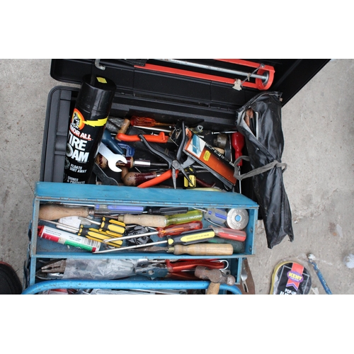 FOUR VARIOUS TOOL BOXES WITH AN ASSORTMENT OF TOOLS TO INCLUDE SCREW ...