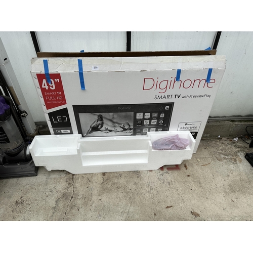 A DIGIHOME 49" TELEVISION WITH REMOTE CONTROL