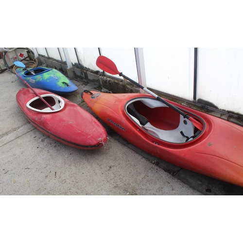 RED CANOE WITH PADDLE, BLUE DAGGER CANOE KAYAK WITH PADDLE, WHIPLASH ...