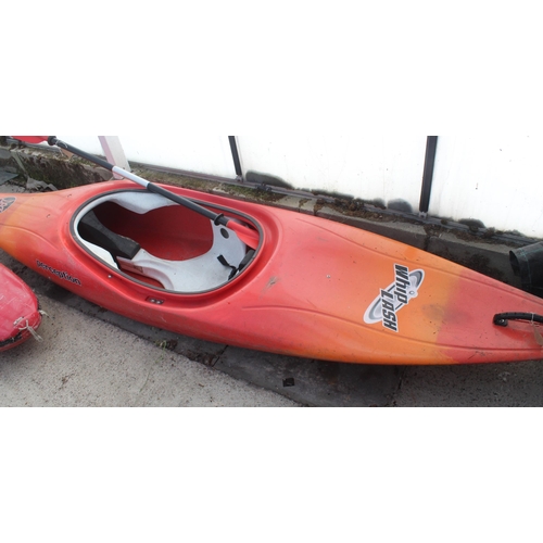 RED CANOE WITH PADDLE, BLUE DAGGER CANOE KAYAK WITH PADDLE, WHIPLASH ...