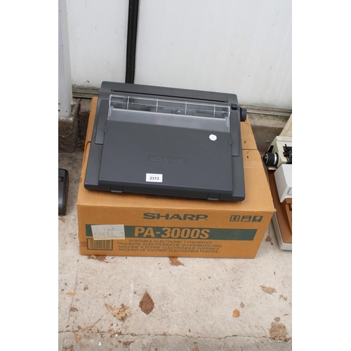 A SHARP PA-3000S PORTABLE TYPEWRITER