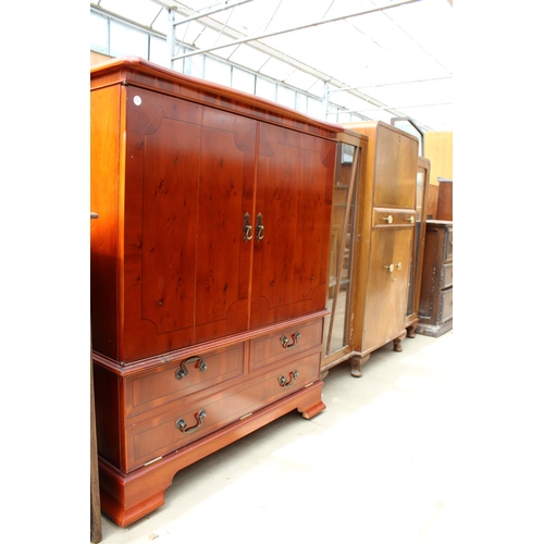 A YEW WOOD TV CABINET