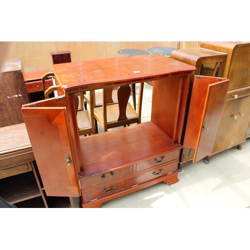 A YEW WOOD TV CABINET