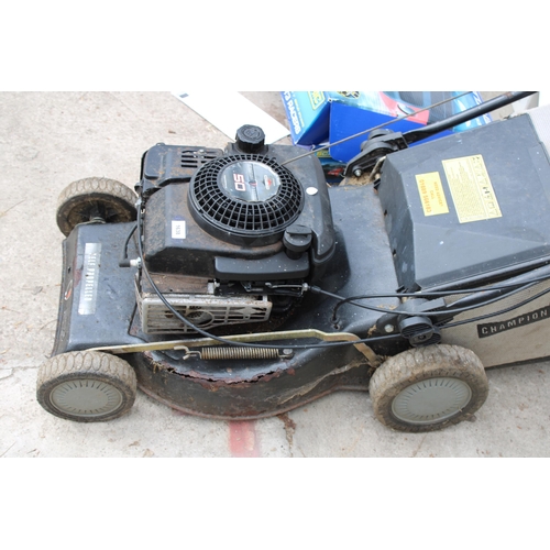 A CHAMPION PREMIER SELF PROPELLED PETROL LAWN MOWER