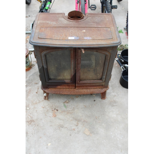 A HEAVY CAST IRON LOG BURNER