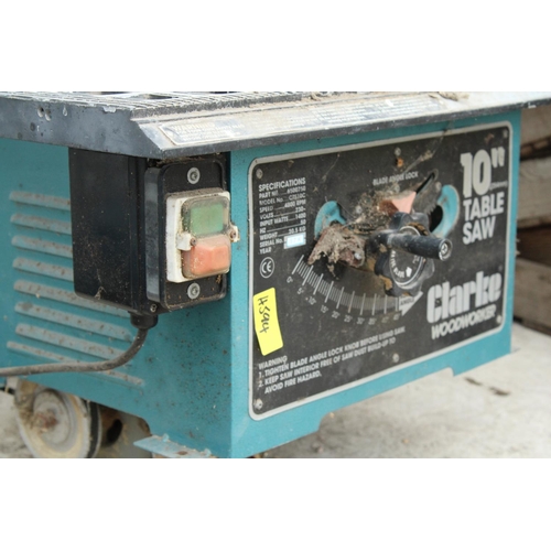A CLARKE WOODWORKER 10" TABLE SAW