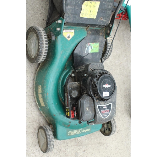 A DRAPER EXPERT PETROL LAWN MOWER WITH BRIGGS AND STRATTON ENGINE