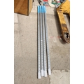 FOUR NEW AND PACKAGED FLOOR TO CEILING EXTENDABLE STANCHIONS