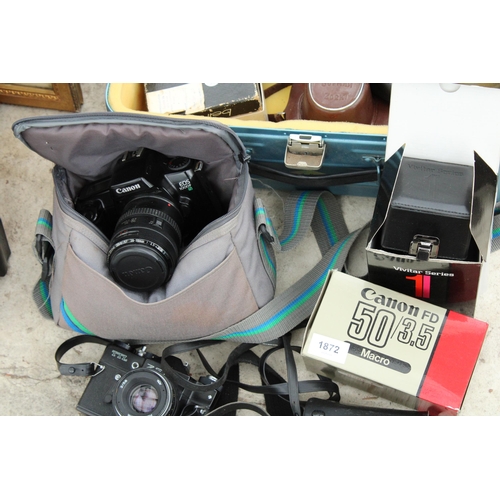 AN ASSORTMENT OF PHOTOGRAPHY EQUIPMENT TO INCLUDE A COSMIC 35 CAMERA, A ...