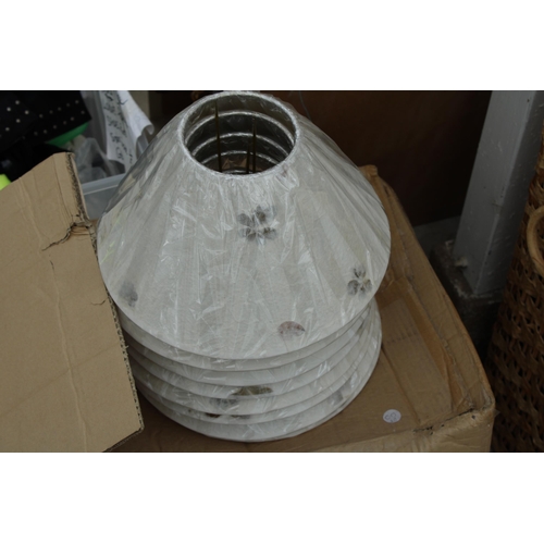 A LARGE ASSORTMENT OF AS NEW AND BOXED TABLE LAMPS AND SHADES