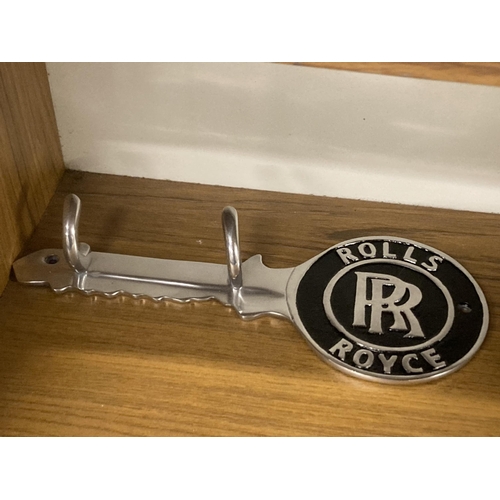 A CHROME ROLLS ROYCE KEY HOLDER