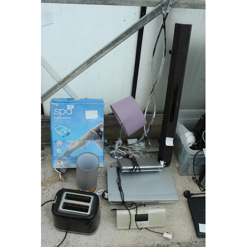 A LARGE ASSORTMENT OF ITEMS TO INCLUDE TOASTER, LAPTOP AND COFFEE MACHINES