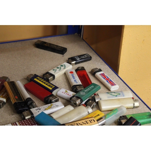 A LARGE QUANTITY OF VINTAGE LIGHTERS (52) TO INCLUDE RONSON AND ...