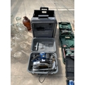 A DRAPER CIRCULAR SAW WITH CARRY CASE AND A TOOL BOX WITH AN ASSORTMENT ...