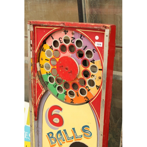 AN ORIGINAL 6 BALL FAIRGROUND STALL GAME
