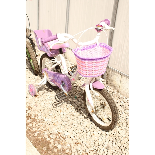 A CHILDS APOLLO BIKE AND A CHILDS OLIVIA BIKE