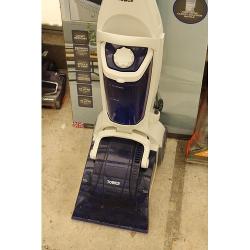 A TOWER CARPET WASHER AND A VAX CARPET WASHER