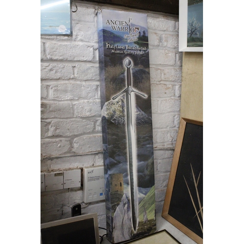 A BOXED JOHN BARNETT COLLECTION, ANCIENT WARRIOR, HALFLANG BROADSWORD ...