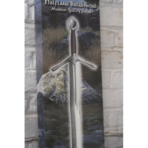 A BOXED JOHN BARNETT COLLECTION, ANCIENT WARRIOR, HALFLANG BROADSWORD ...