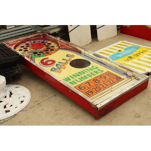 AN ORIGINAL 6 BALL FAIRGROUND STALL GAME