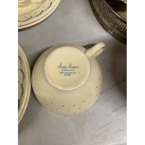 AN ART DECO SUSIE COOPER PRINTEMPS PART TEA SET