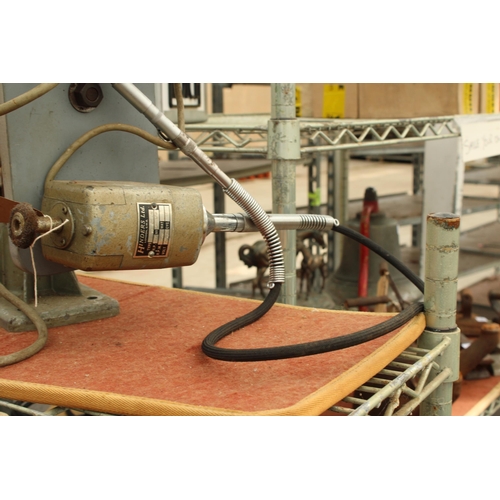 A VINTAGE KEY ENGRAVING MACHINE A POLISHER WITH STAND