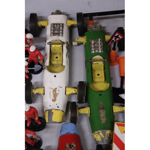 THREE VINTAGE TRIANG MINI HIWAY RACING CARS